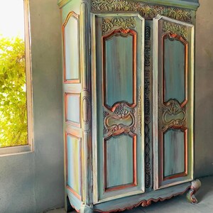 Custom Order Option: Vintage Hand-painted Spanish Style Armoire ...