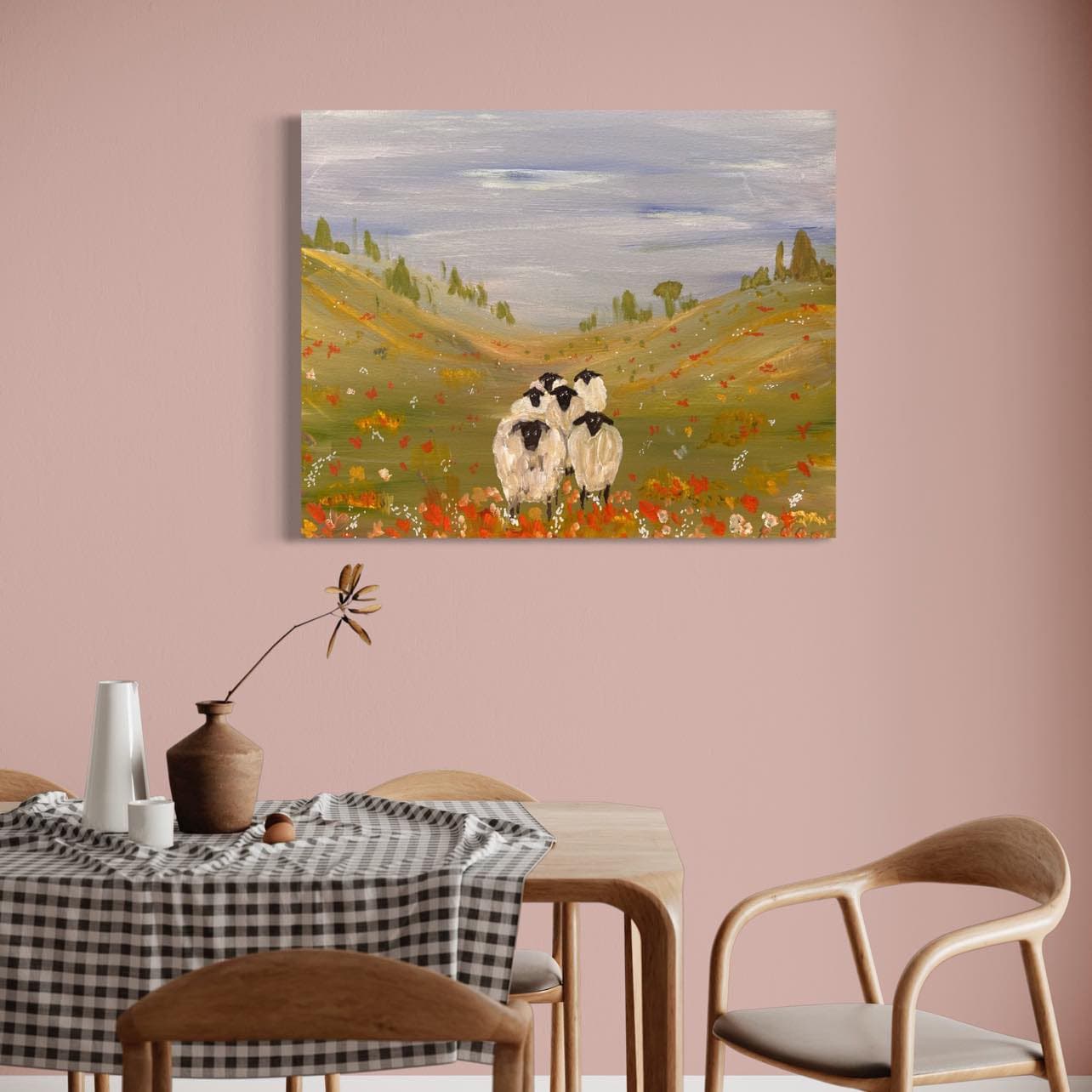 Original 16 X 20 Fine Art Acrylic Sheep Painting on Stretched Canvas - Etsy