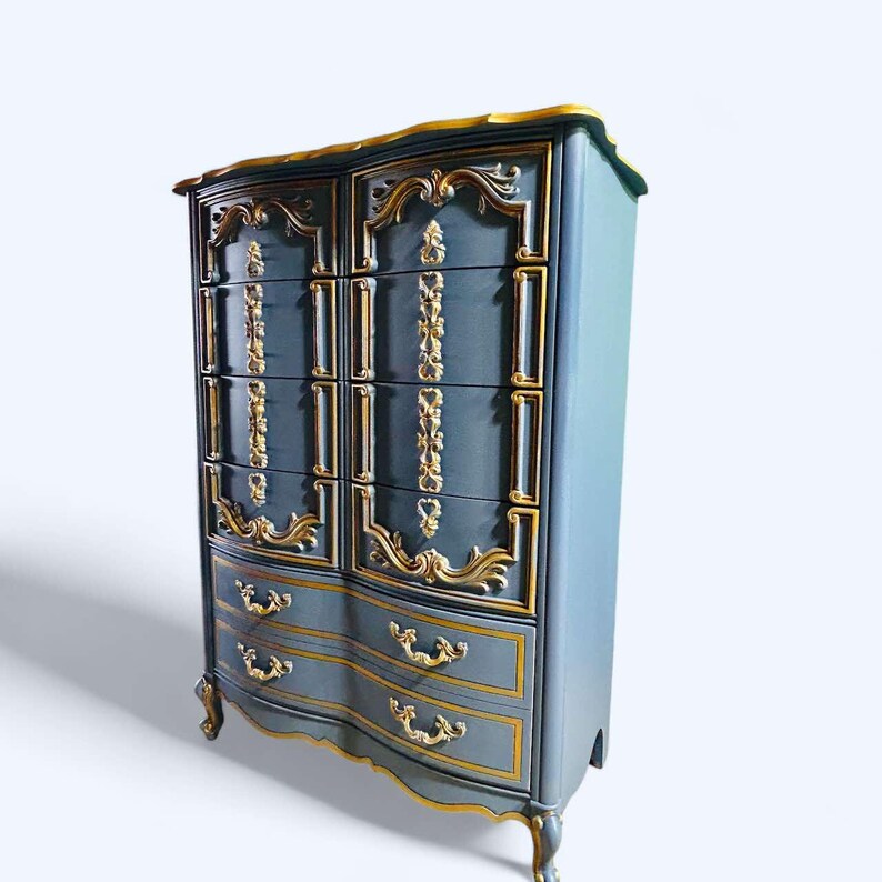 Blue Vintage French Chest of Drawers - Etsy