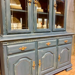 Custom Order Option: Vintage French Blue Hutch/buffet - Etsy