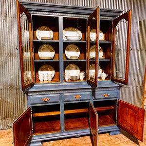 Custom Order Option: Vintage French Blue Hutch/buffet - Etsy