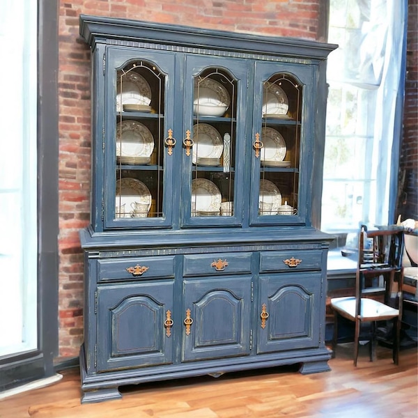 Custom Order Option: Vintage French Style Hand-painted Blue Armoire - Etsy