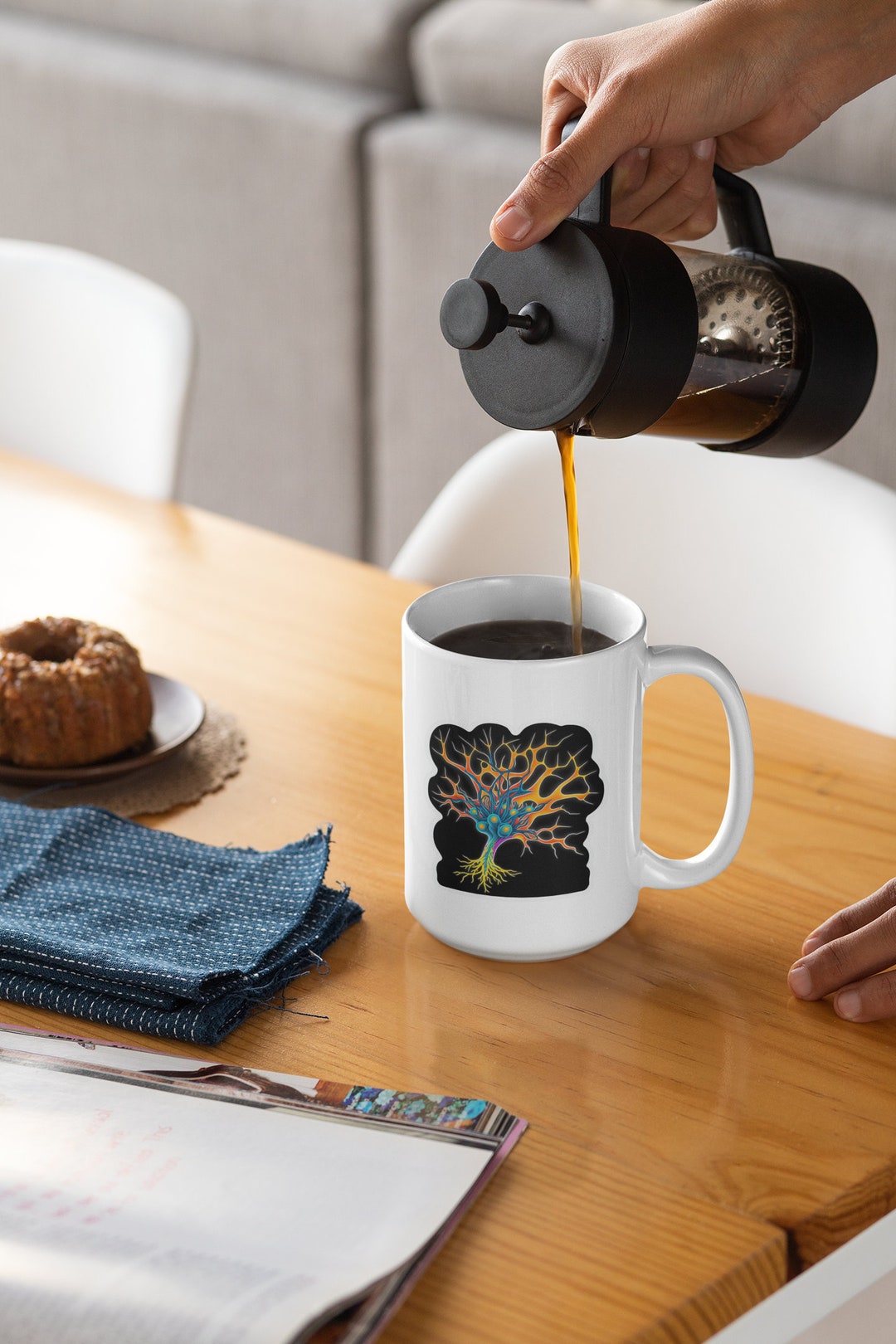 Synaptic Symphony Sticker Vinyl Decal Brain Art Neuron Design Mindful ...