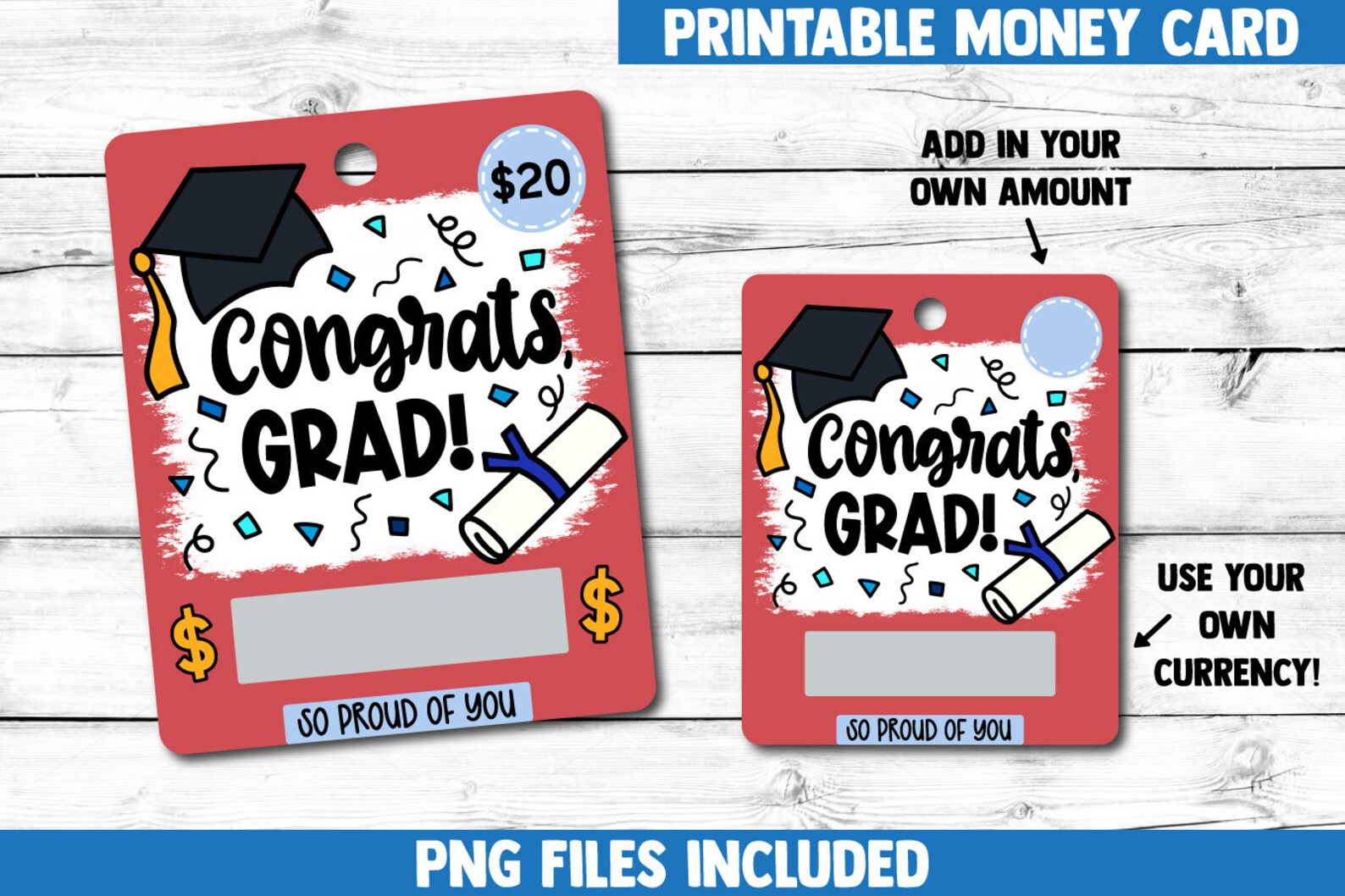 Congrats Grad! Money Card ** 4 X 5 Printable Money Card ** - Etsy