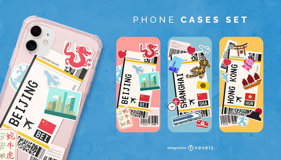 Boarding Pass Phone Case Design II | 3 PNG Files | Travel Digital ...