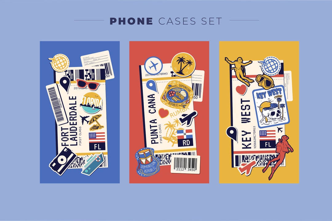 Boarding Pass Phone Case Design | 3 PNG Files | Travel Digital Download ...