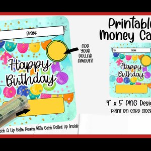 Birthday Money Card ** 4 X 5 Printable Money Card ** - Etsy