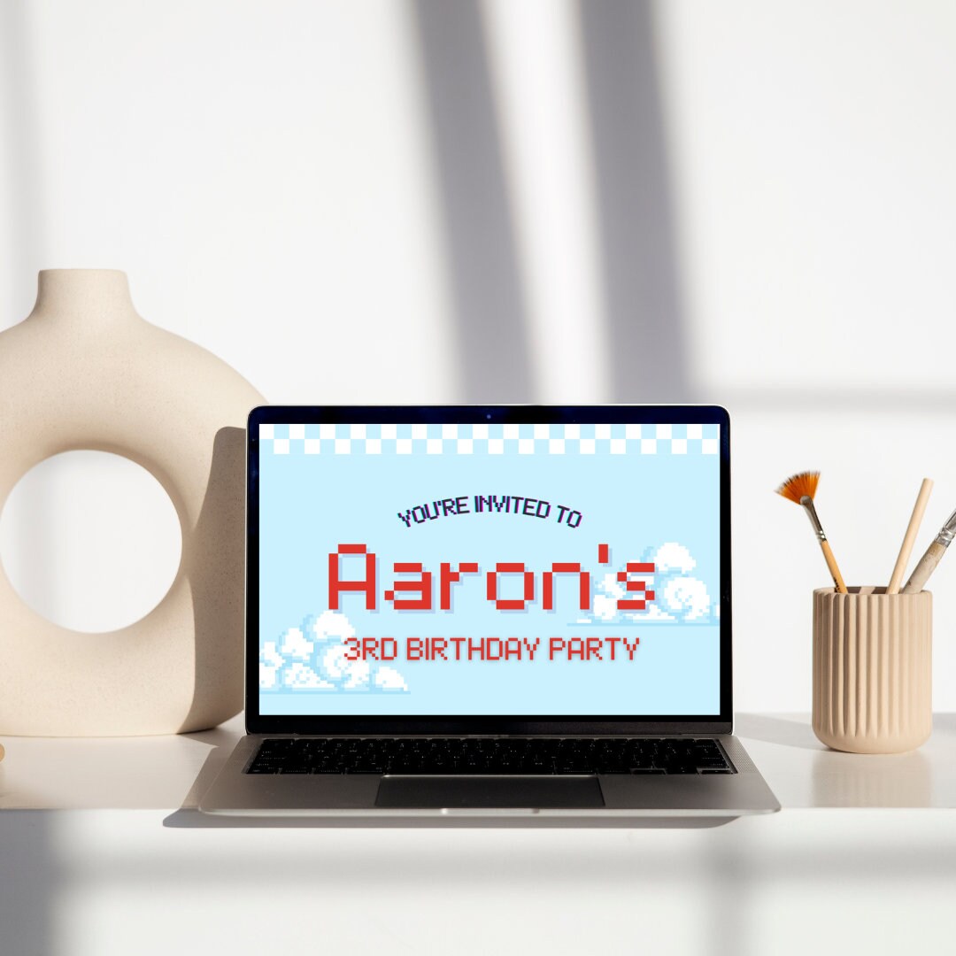 Personalized 8-bit Video Game Birthday Invitation - Retro Gaming Party ...