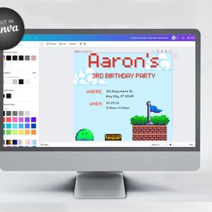 Personalized 8-bit Video Game Birthday Invitation - Retro Gaming Party ...