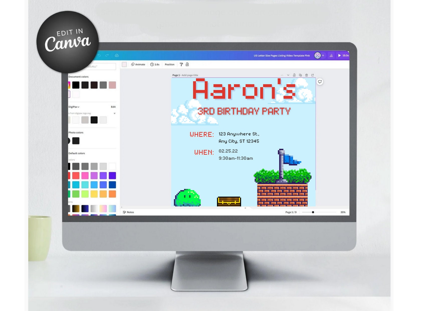 Personalized 8-bit Video Game Birthday Invitation - Retro Gaming Party ...