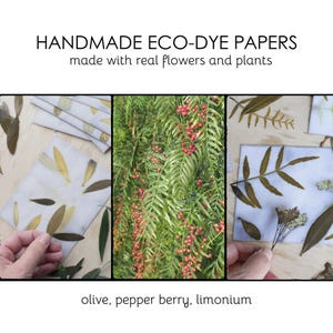 Printable Paper Cards, Botanical Nature Leaves, Eco Print Dyed Paper ...