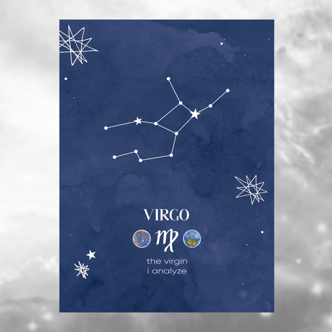 Virgo Zodiac Sign Poster Astrology Constellation Symbol - Etsy