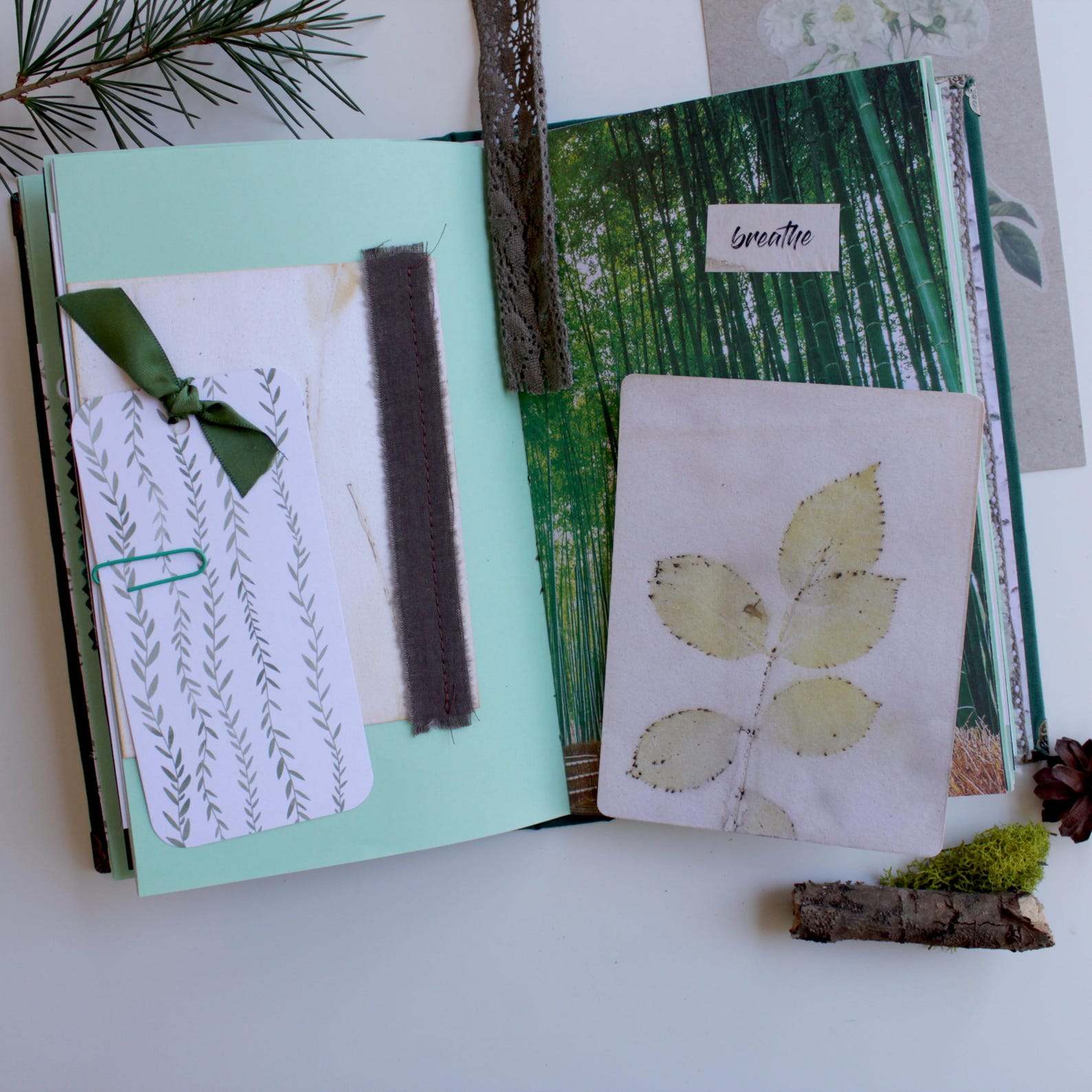 Green Botanical Junk Journal, Forest Nature Theme Notebook - Etsy