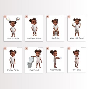 Potty Training Visual Cue Cards for Toddlers | Printable Toilet Steps ...