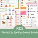 Phonics and Spelling Worksheet Bundle for Kids, Kids Activity Workbooks ...