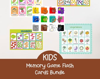 Memory Game, Flash Cards Bundle for Kids, Kids Learning Worksheets ...