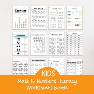 Maths Worksheet Bundle for Kids, Kids Activity Workbooks, Gift for Kids ...