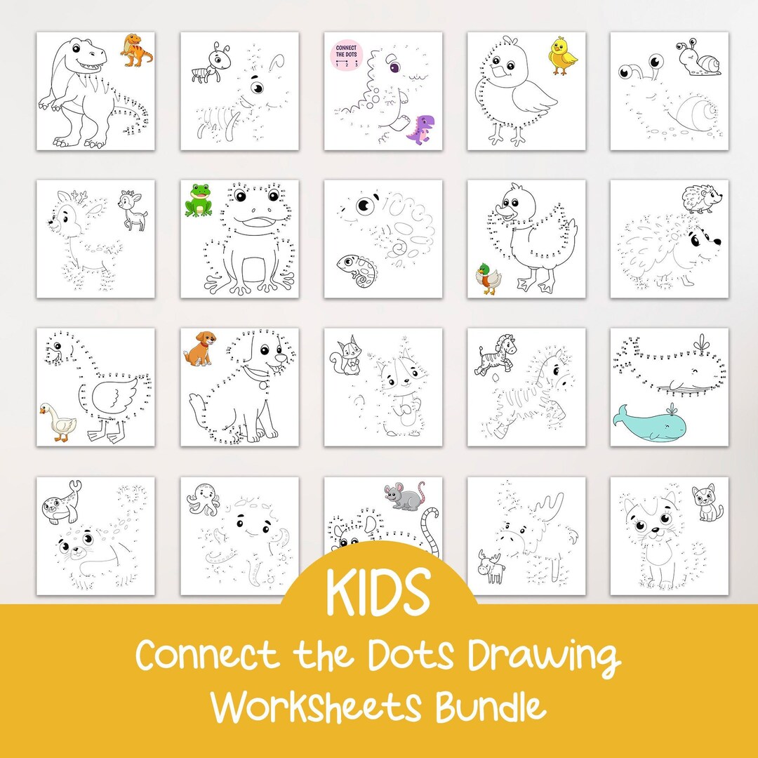 Connect the Dots Playing Worksheet Bundles for Kids, Kids Activity ...
