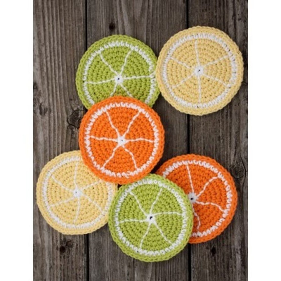 PATTERN ONLY - Citrus Crochet Patterns, Cotton Coasters and Placemats ...