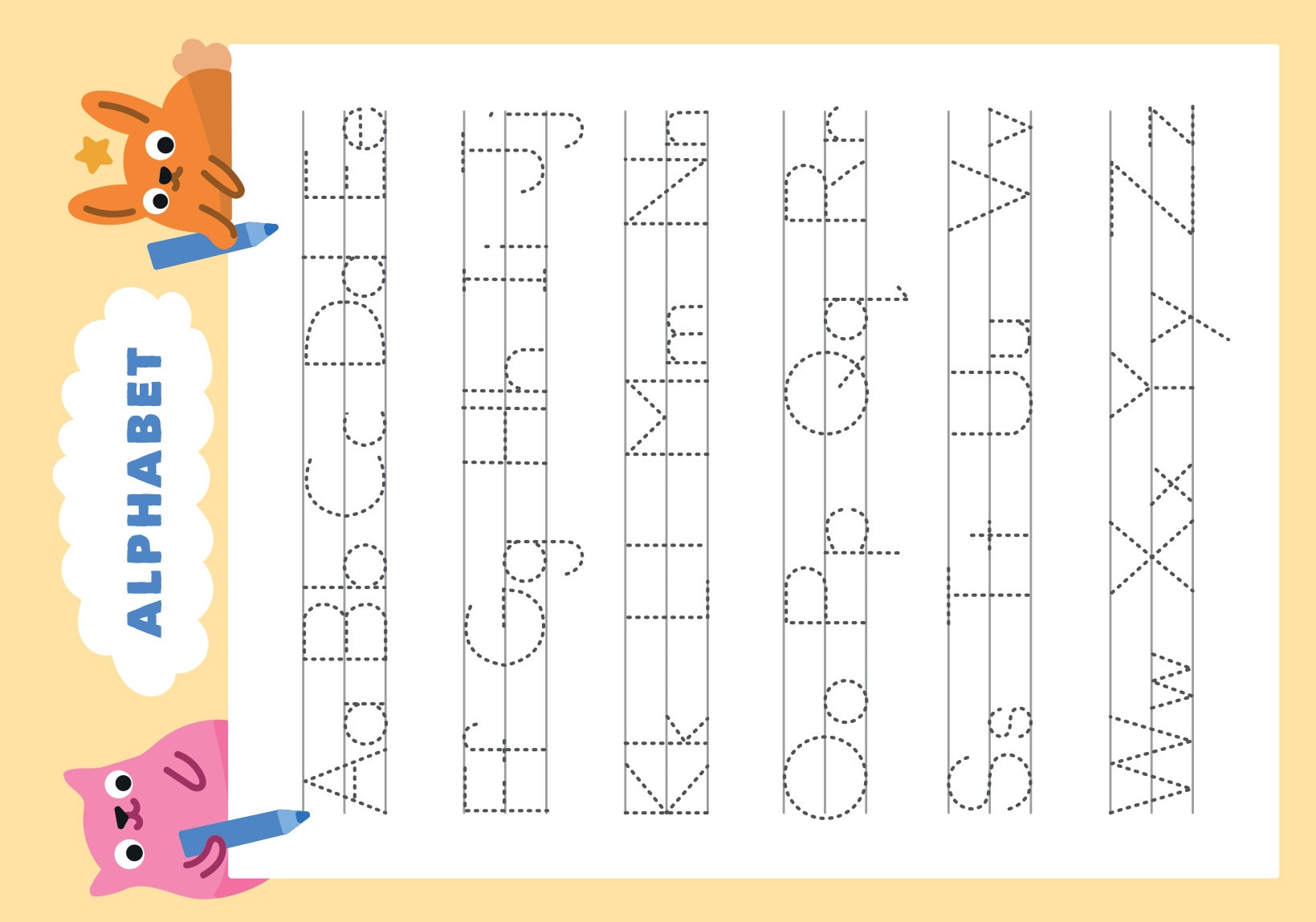 Numbers and Alphabets Worksheet Bundles for Kids, Kids Activity ...