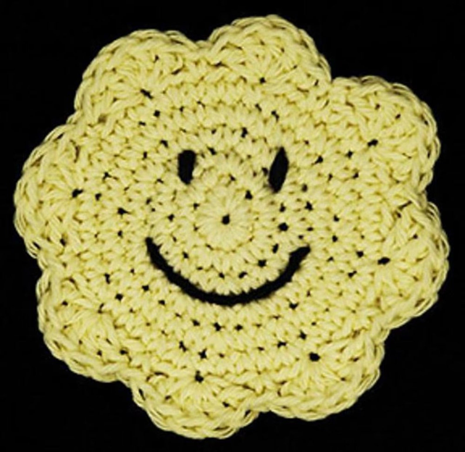 PATTERN ONLY - Smiley Face Crochet Coaster Pattern, Cotton Coasters and ...