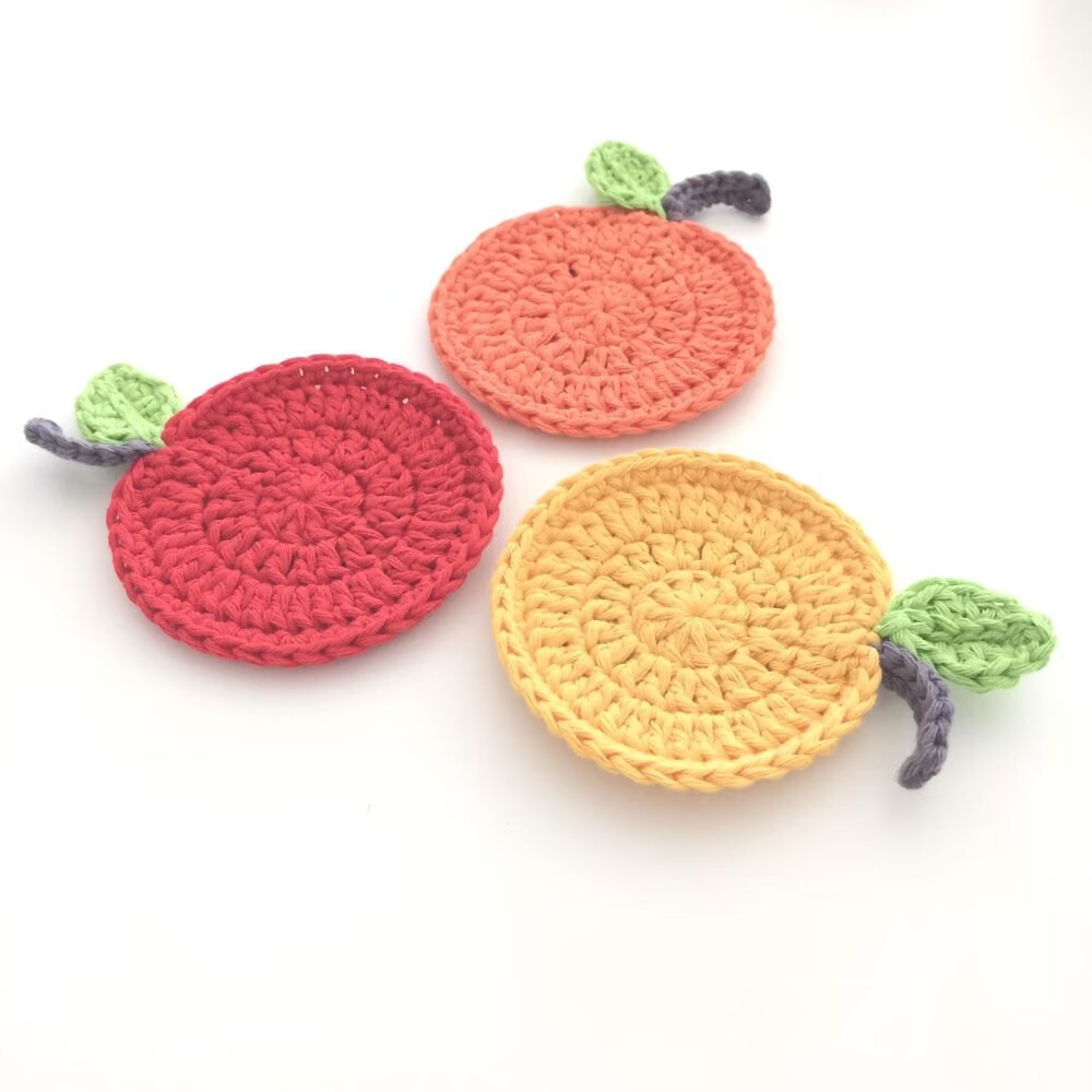 PATTERN ONLY - Fruit Themed Crochet Patterns, Cotton Coasters and ...