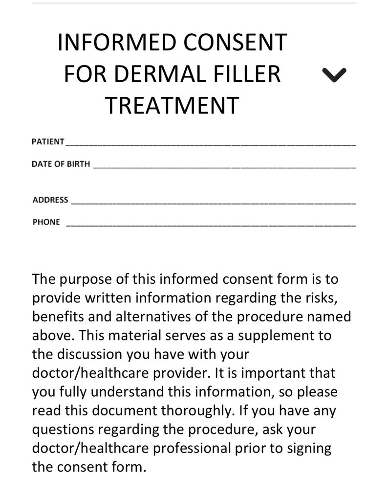 Dermal Filler Consent Form - Etsy