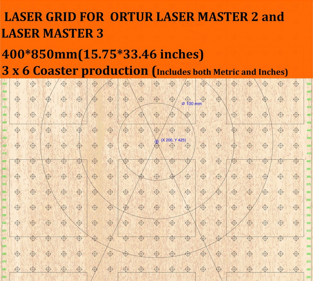 Waste Grid Production Grid Metric and Inches 400 X 850mm for Ortur ...