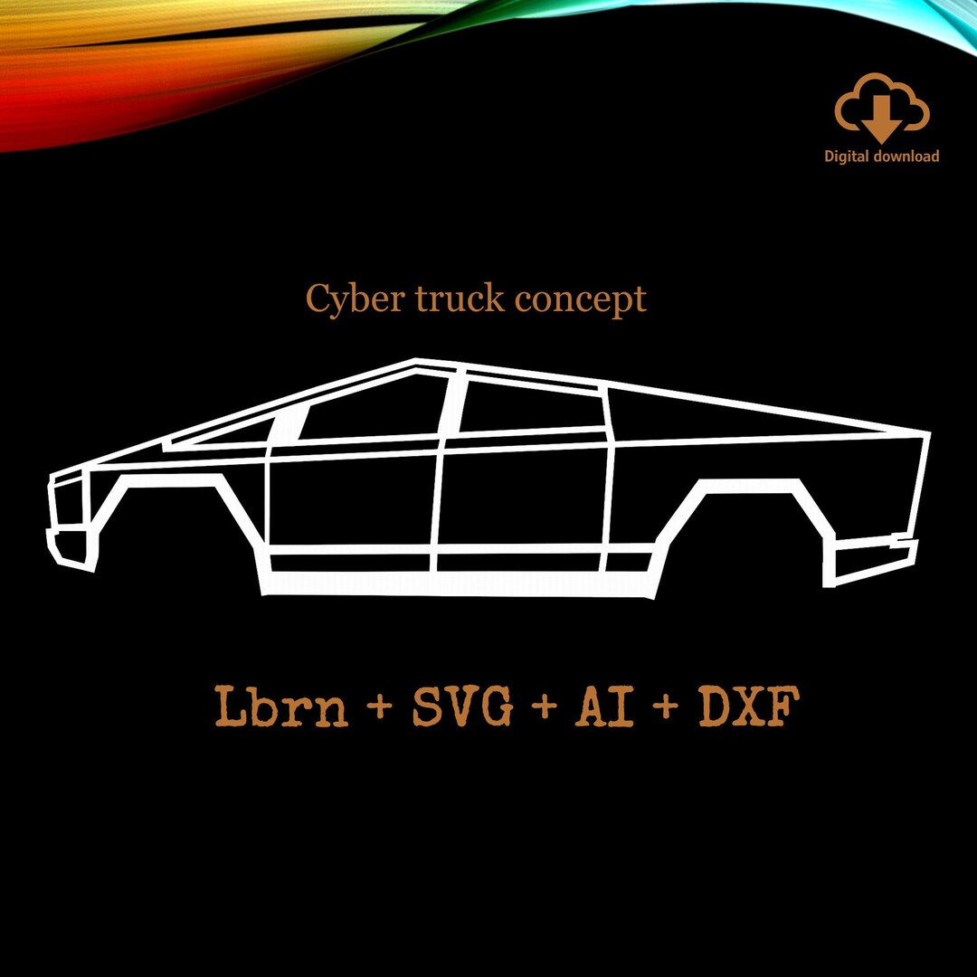 Cybertruck Concept Car Wall Decor Classic Car Silhouette Wall Art for ...
