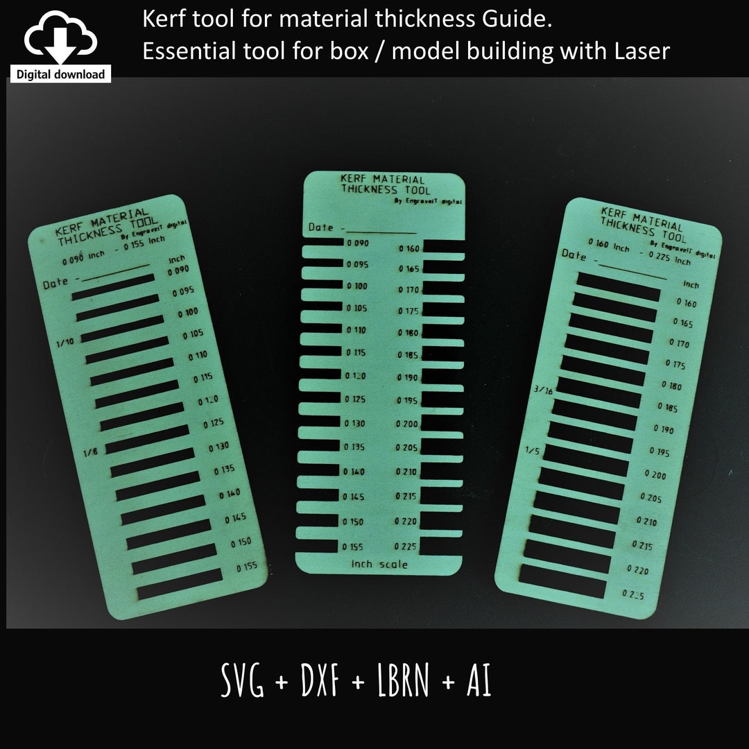 Material Thickness Test Kerf Tool for Laser Both Metric and Inch Range ...