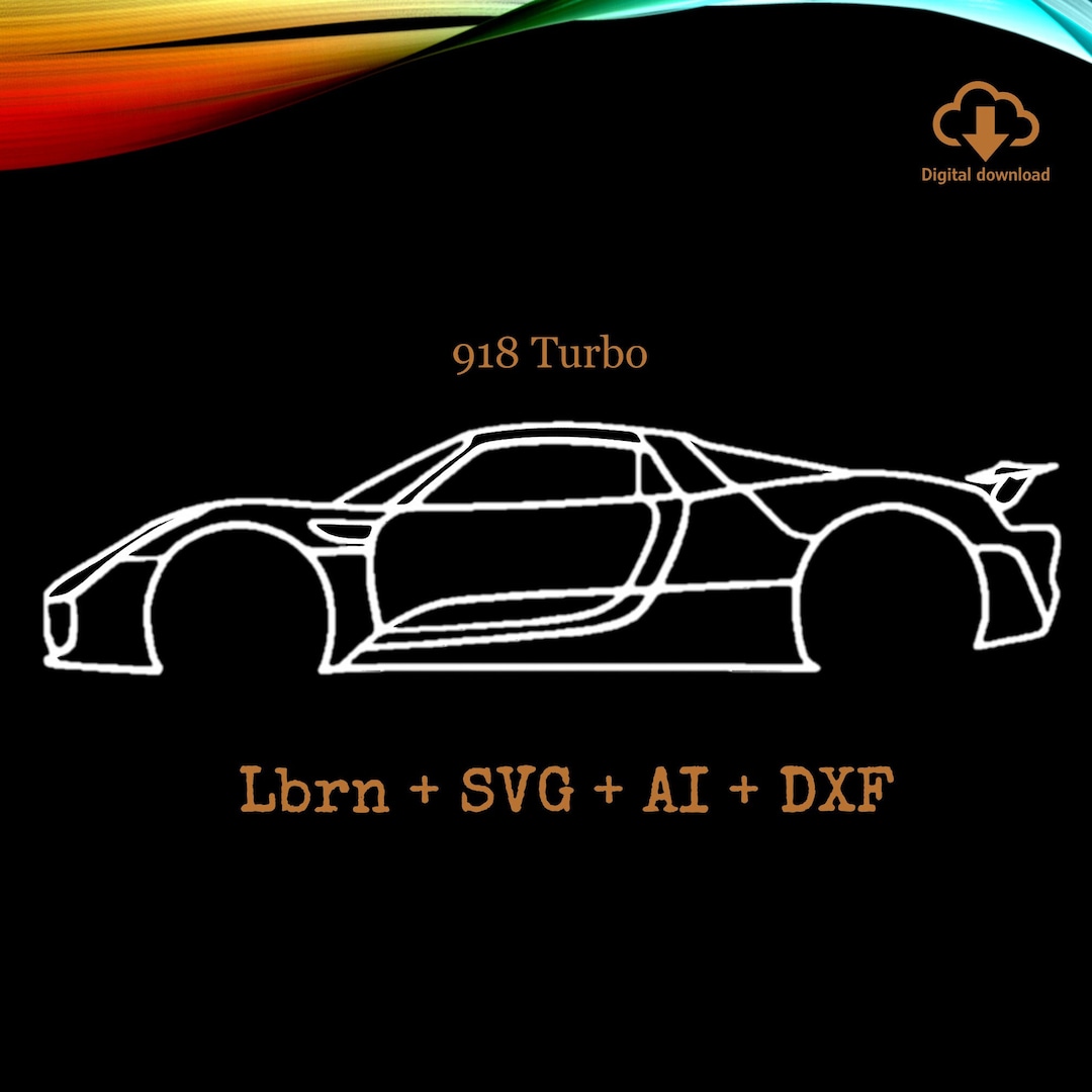 918 Turbo Hypercar Car Wall Decor Classic Car Silhouette Wall Art for ...