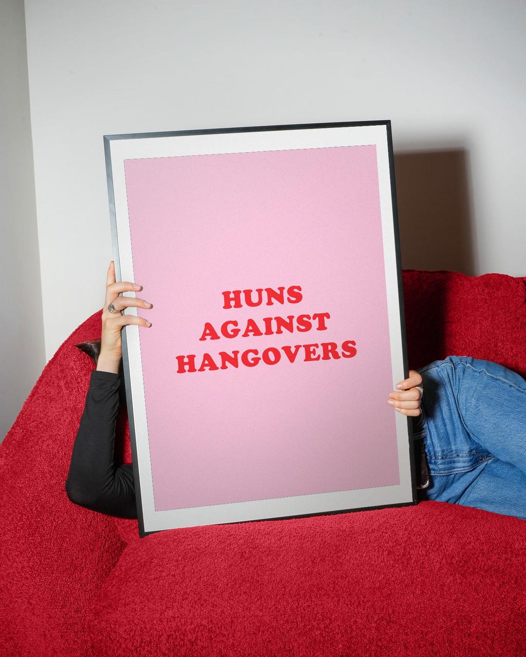 Huns Against Hangovers Poster, Funny Sobriety Wall Art, Alcohol-free ...