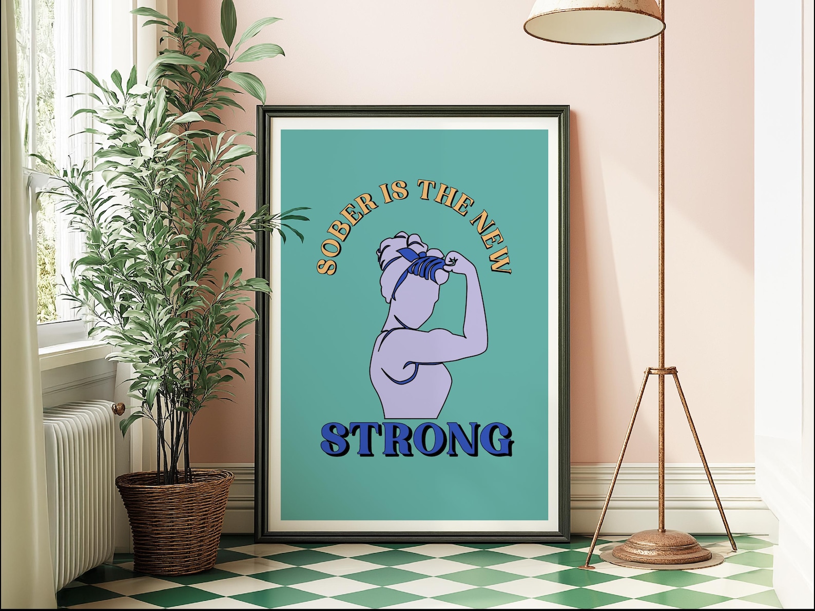 Strong Sober Poster- Sobriety Motivational Wall Art- Positive Mindset ...