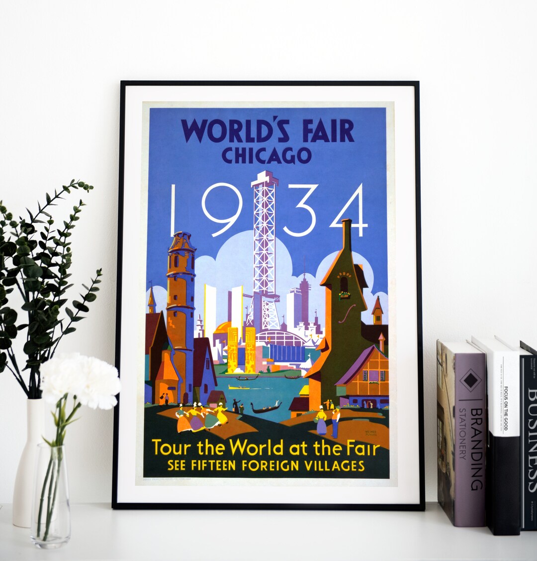 Art Print Vintage Poster World's Fair Chicago Public - Etsy