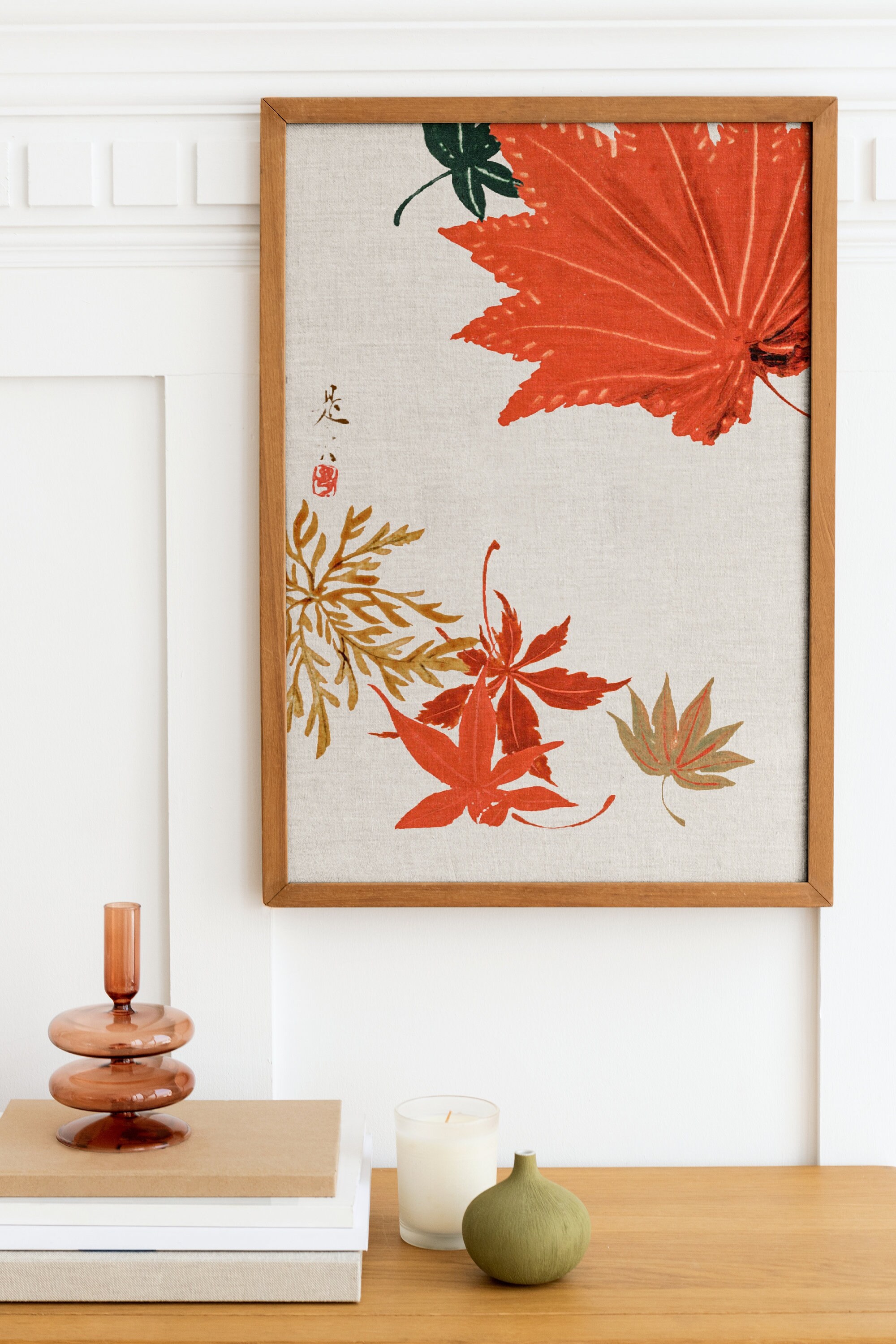 Digital Download Art Print Maple Leaves by Shibata Zeshin Public Domain ...