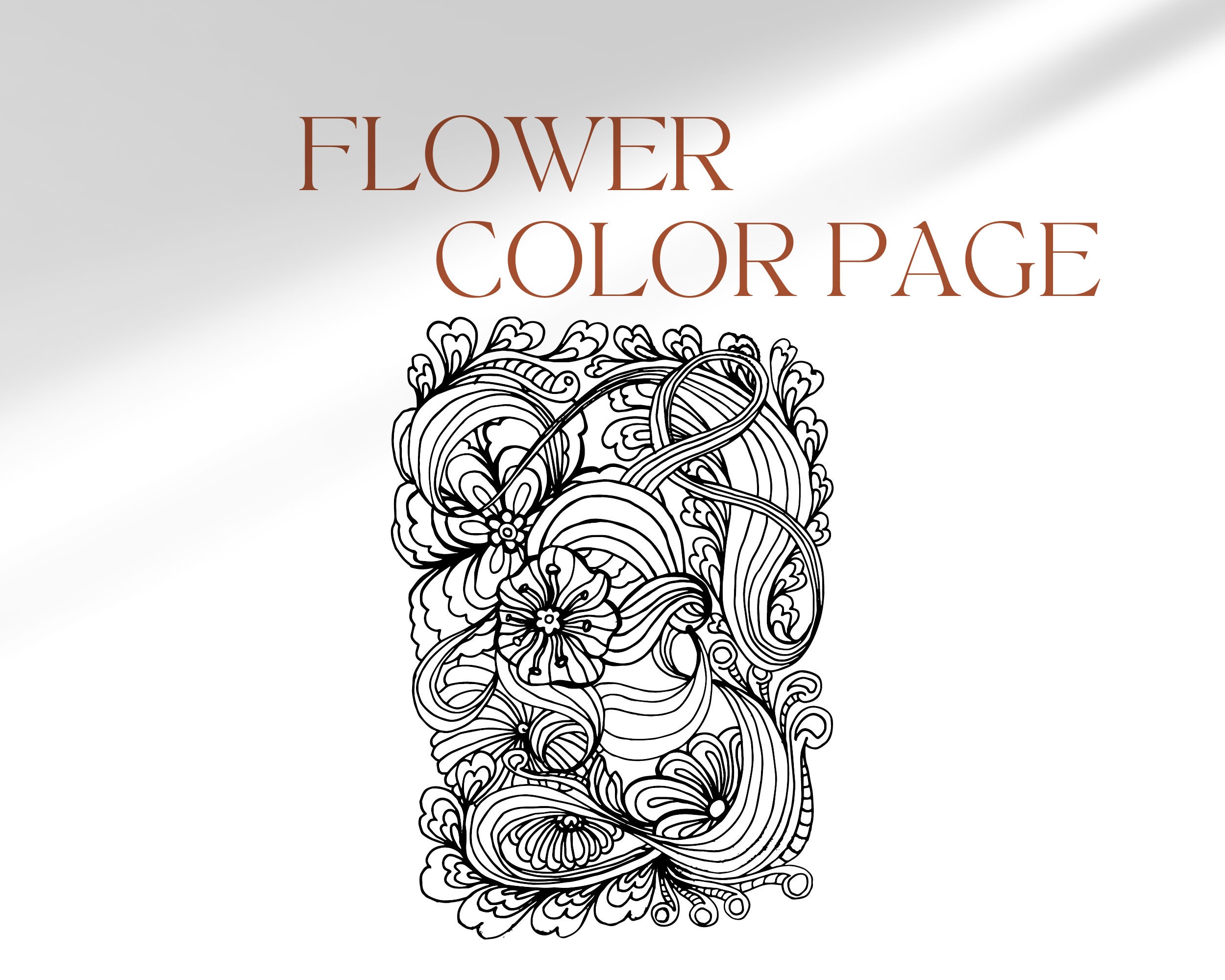 Flower Color Page| PDF Printable Color Page| Enjoyment, Peace, Calming ...