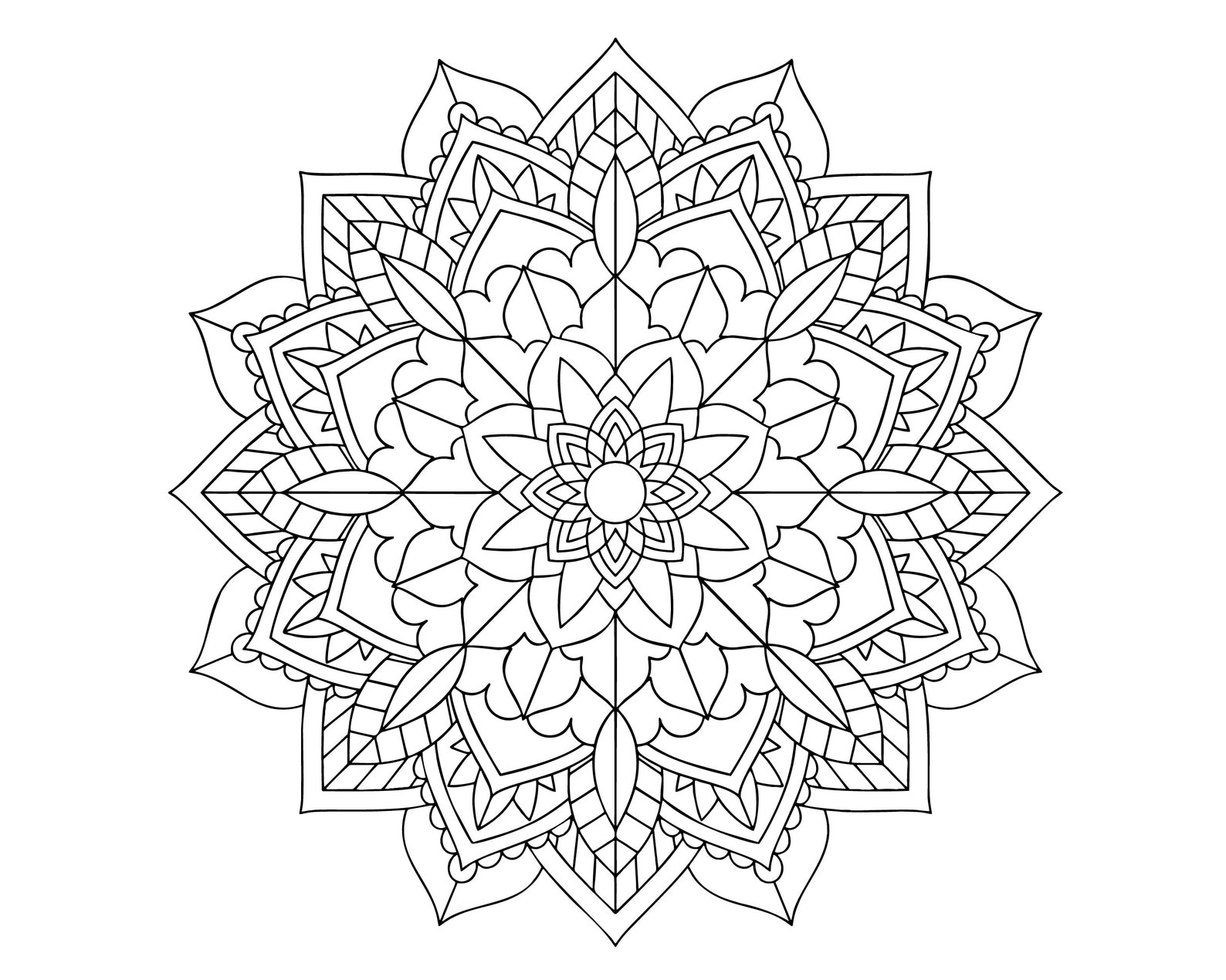 PDF Printable Mandala Color Page| Digital Colouring| Stress Relief - Etsy