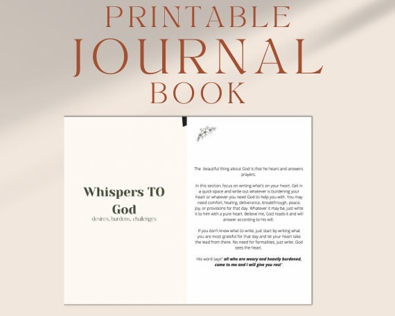 The God Journal| Printable Minimalistic Journal Download| Devotional ...