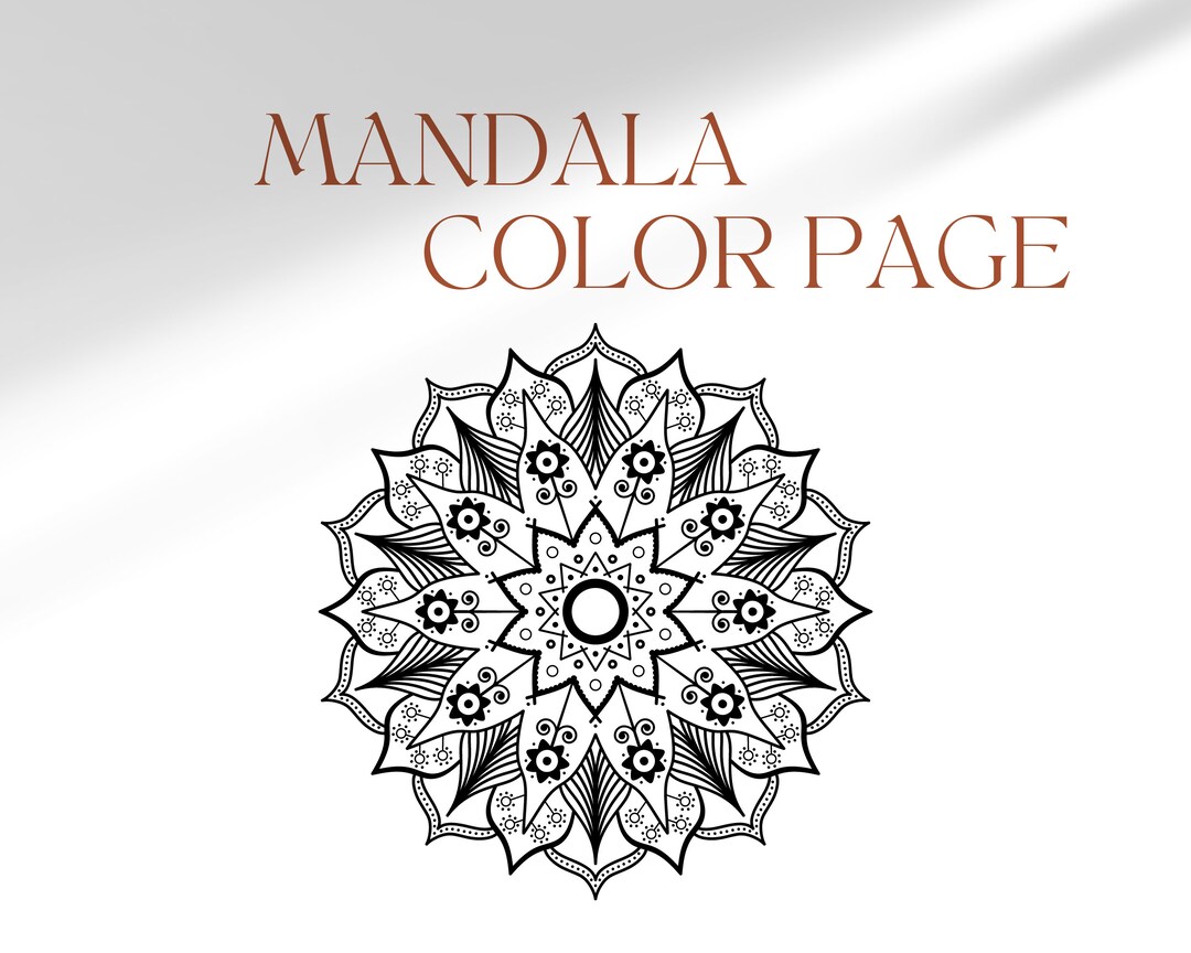 PDF Printable Mandala Color Page| Digital Colouring| Stress Relief ...