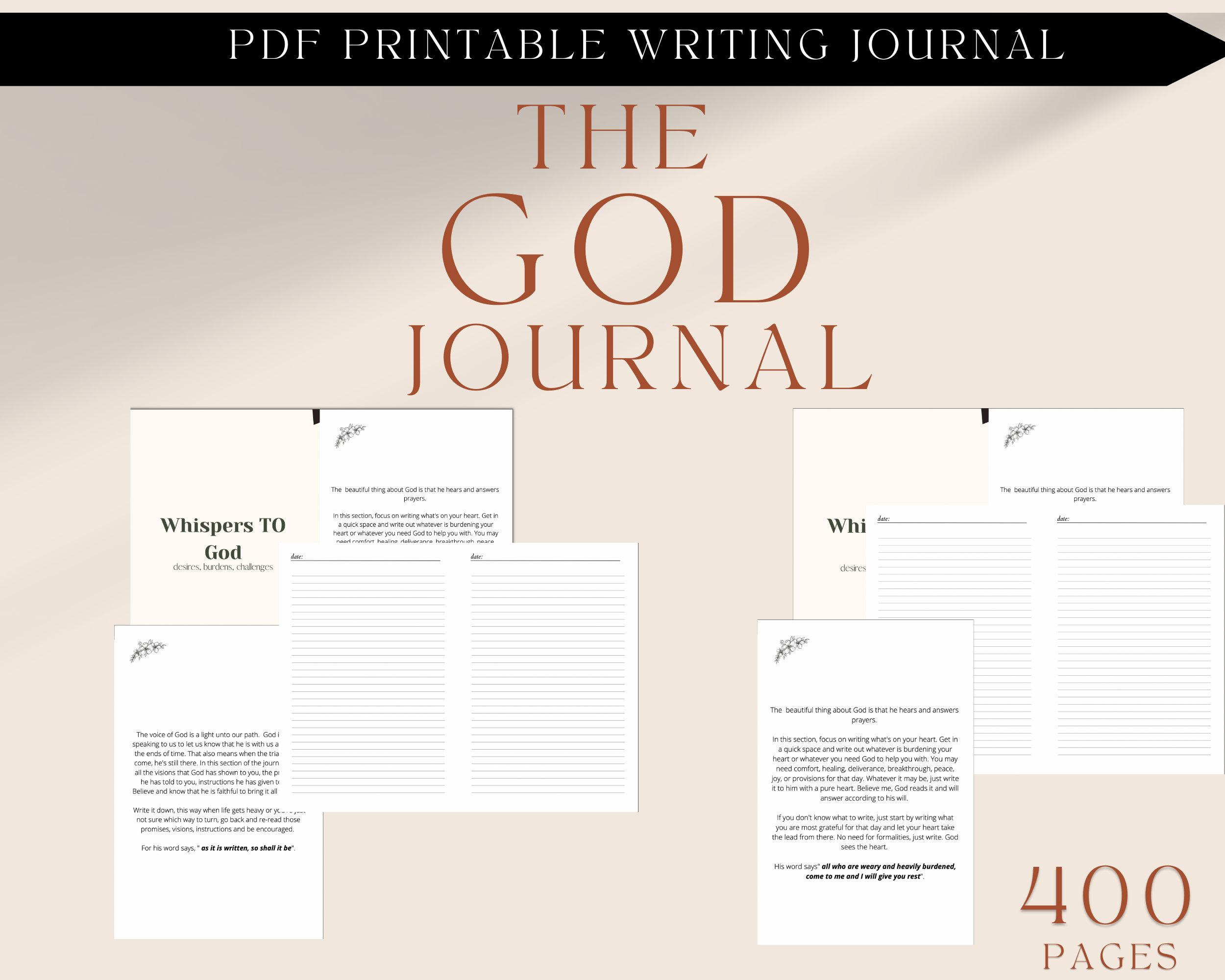 The God Journal| Printable Minimalistic Journal Download| Devotional ...