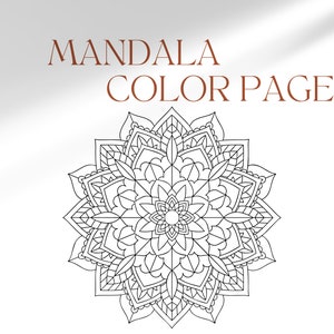PDF Printable Mandala Color Page| Digital Colouring| Stress Relief - Etsy