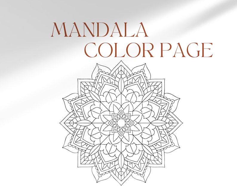 PDF Printable Mandala Color Page| Digital Colouring| Stress Relief - Etsy