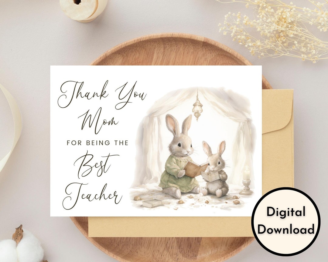 Thank You Mom Card - DIGITAL Download - Beautiful Thank You Mom for ...