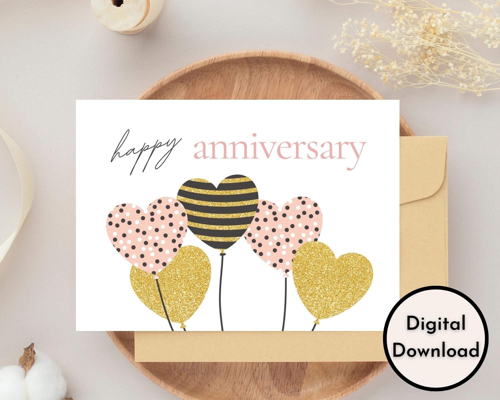 Happy Anniversary Card - DIGITAL Download - Printable Anniversary Card ...