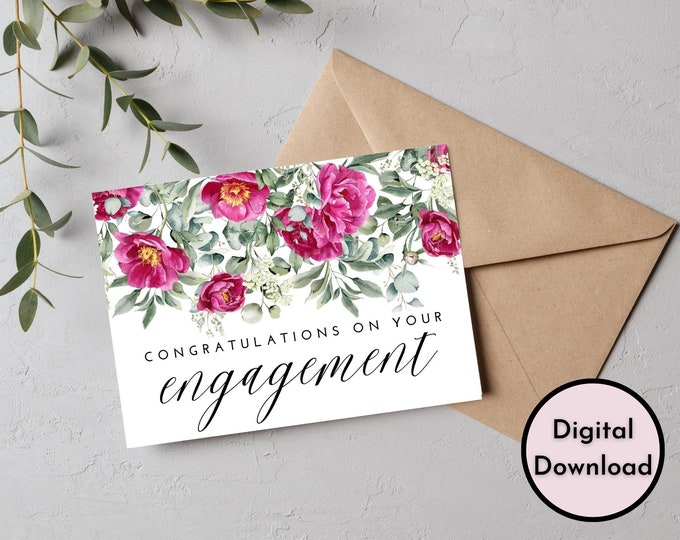 Congrats on Your Engagement Printable Engagement Card Digital Download ...