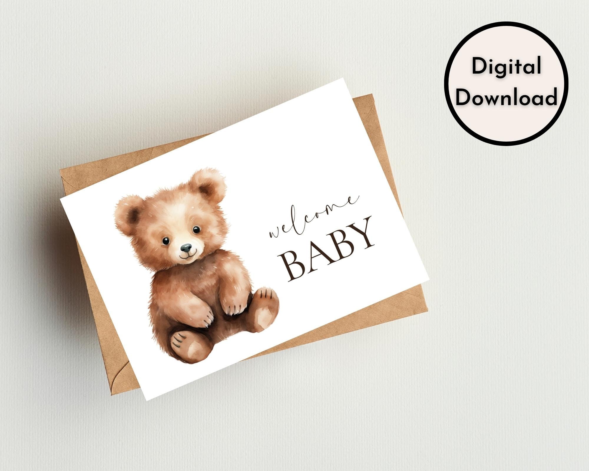 Welcome Baby Card - DIGITAL Download - Printable Welcome Baby Card ...