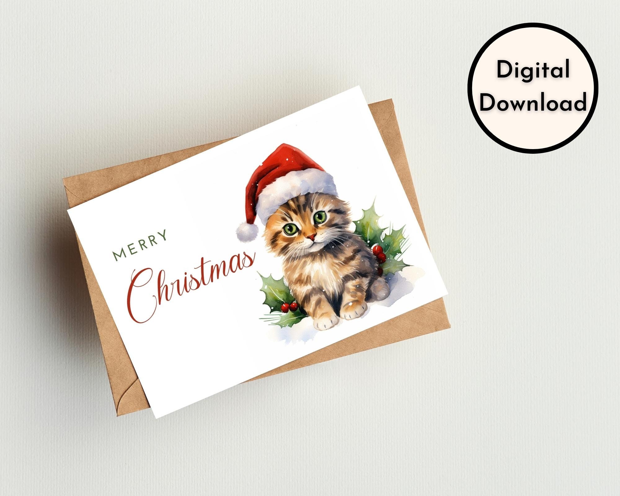 Merry Christmas Card DIGITAL Download Beautiful Printable Christmas ...