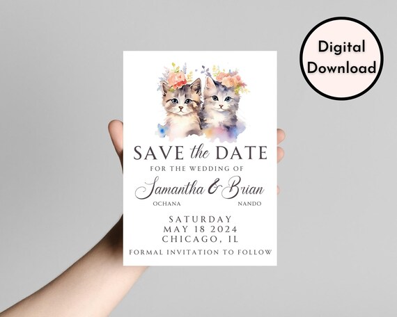 Save The Date Clip Art With Cat
