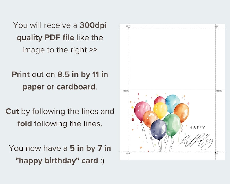 Happy Birthday Card DIGITAL Download Printable Birthday - Etsy