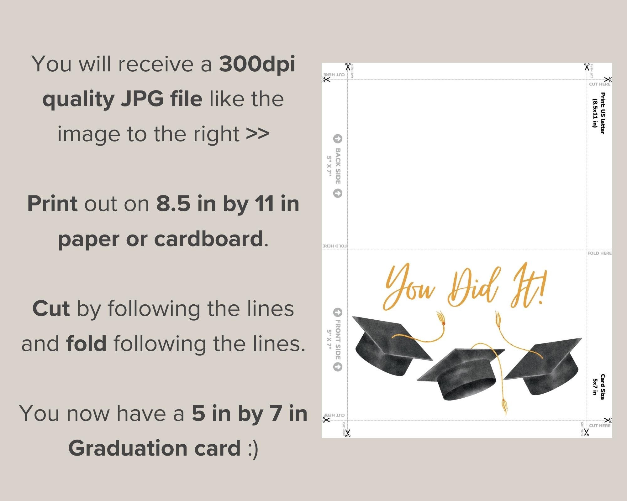 You Did It! - Graduation Card - DIGITAL Download - Printable Card ...